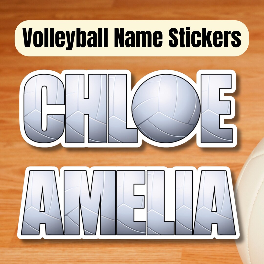 Volleyball Personalized Name Sticker, Custom Volleyball Name Sticker ...