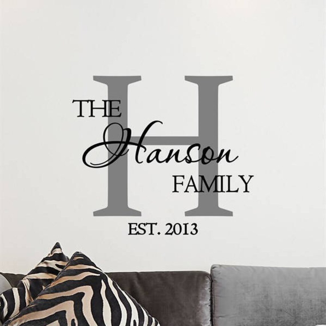 Custom Monogram & Last Name Vinyl Decal Set Personalized | Etsy