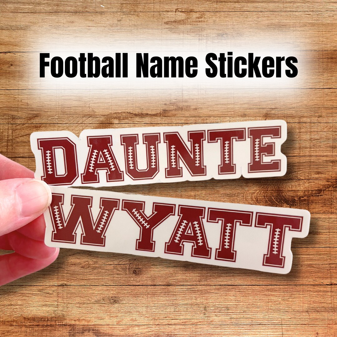 Football Name Sticker, Water Resistant Vinyl Sticker, Gift for Football ...