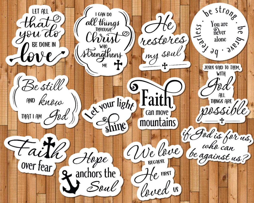 Christian Bible Verse Handmade Stickers, Church Stickers, Bible ...