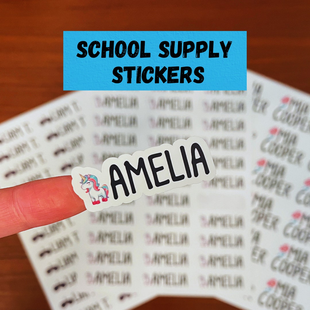 Personalized School Supply Name Stickers Sheet, Custom Labels - Daycare ...
