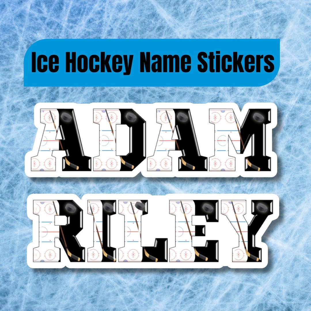 Personalized Ice Hockey Name Sticker, Custom Helmet and Gear Decal ...
