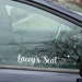 Girlfriends Name Seat Sticker for Car Vinyl Name Decal, Vinyl Sticker ...