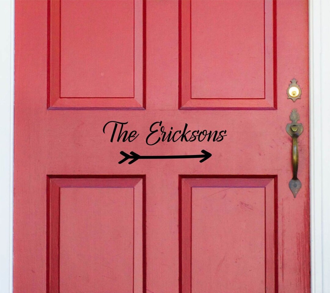 Name With Arrow Door Vinyl Decal Personalized Home Decals - Etsy