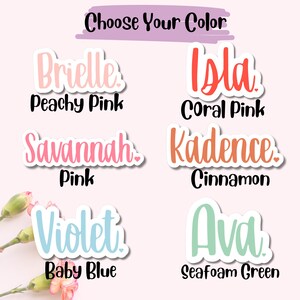 Personalized Cursive Name Sticker With Heart Dot, Custom Decal - Water ...