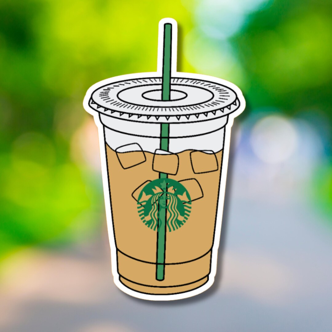 Starbucks Iced Coffee Sticker, Starbucks Coffee Sticker, I Love Iced ...