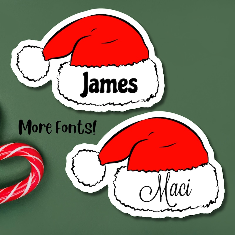 Santa Hat Stickers - Etsy