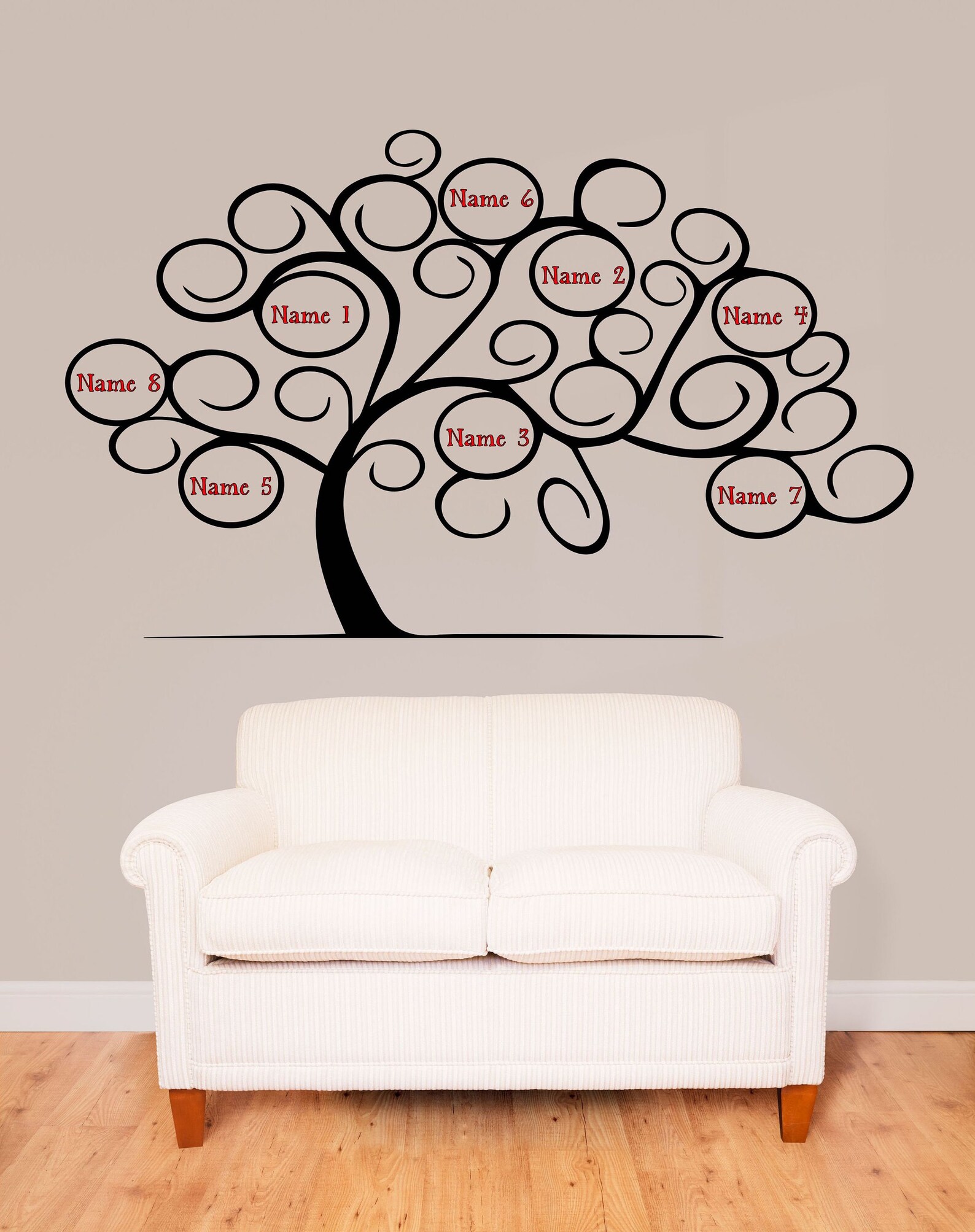 Personalized Tree of Life Family Tree Vinyl Decal Wall Art - Etsy