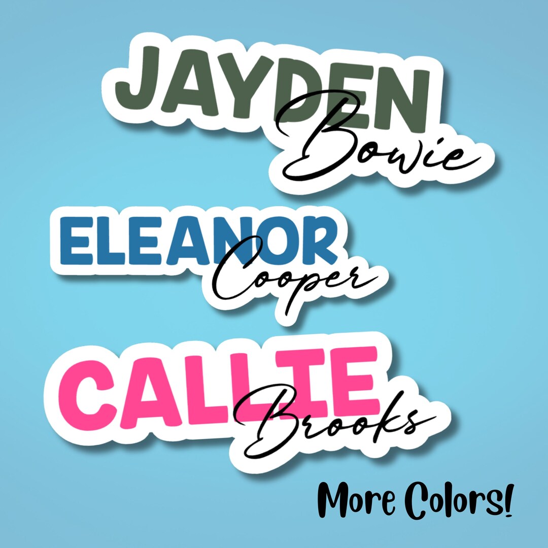 Custom Full Name Sticker, Personalized First and Last Name Decal for ...