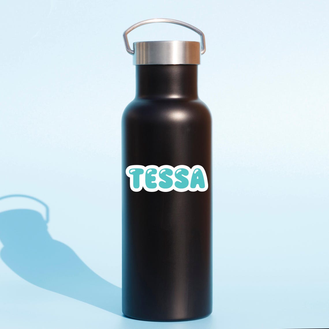 Personalized Bubble Letter Name Sticker - Custom Water Bottle, Laptop ...