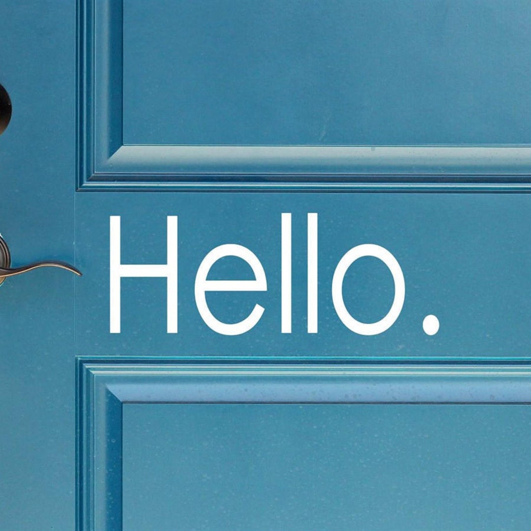 Hello Vinyl Door Decal Home Decals Office Business Front - Etsy