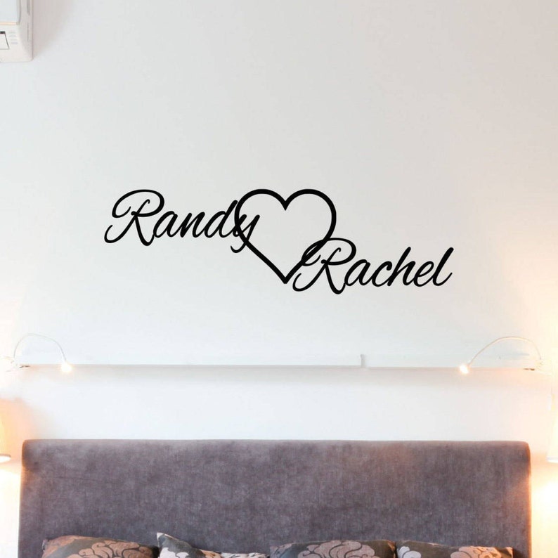 Custom Name & Heart Vinyl Decal Home Decor Wall Art - Etsy