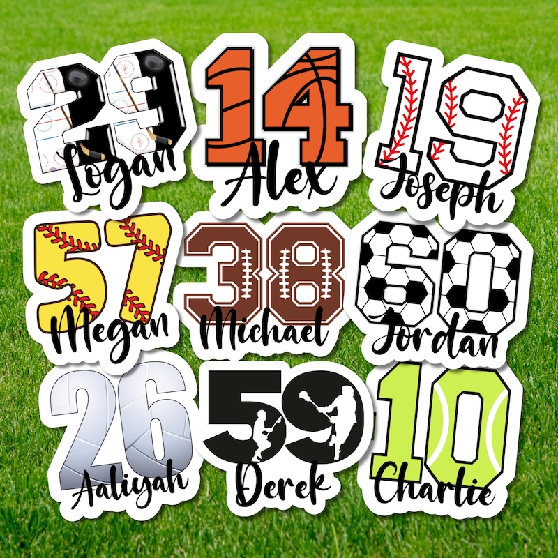 Athlete Number Sticker - Etsy