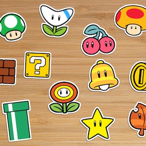 Set of 12 Super Mario Sticker Pack Power Ups Vinyl Stickers - Etsy Canada