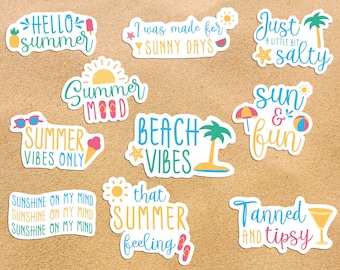 Summer Vibes Sticker Pack Aesthetic Stickers, Beach Art, Beach Print ...