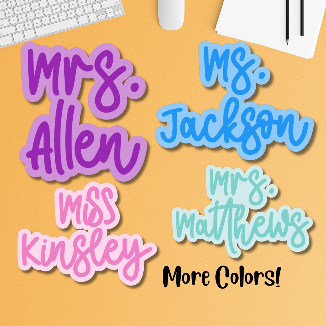 Personalized Teacher Name Sticker, Teacher Appreciation Gift ...