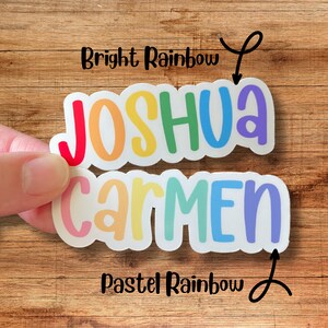 Rainbow Personalized Name Sticker, Custom Rainbow Name Sticker ...