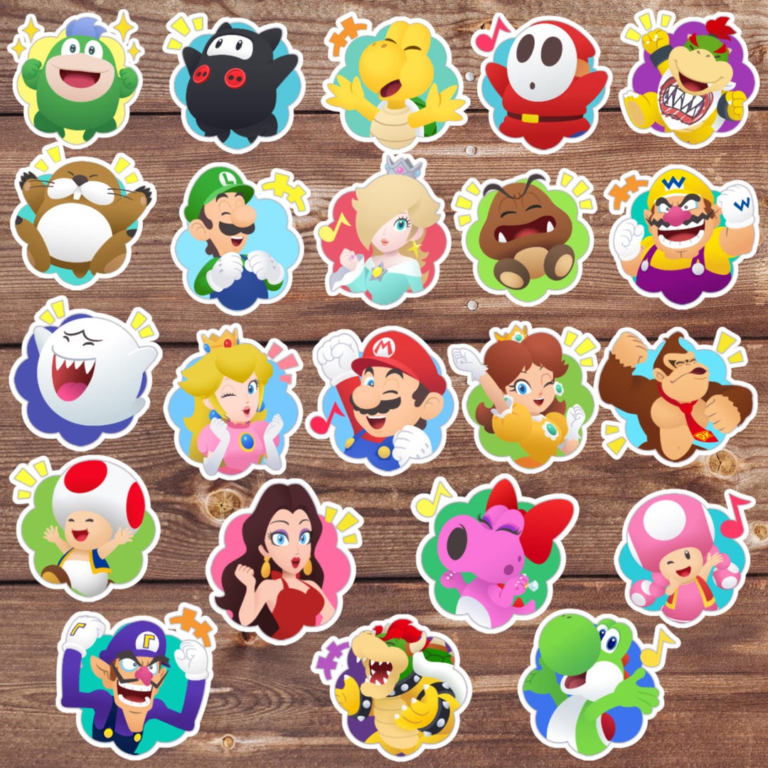 Super Mario Party Jamboree Yes Set of 22 Stickers | Super Mario Party ...
