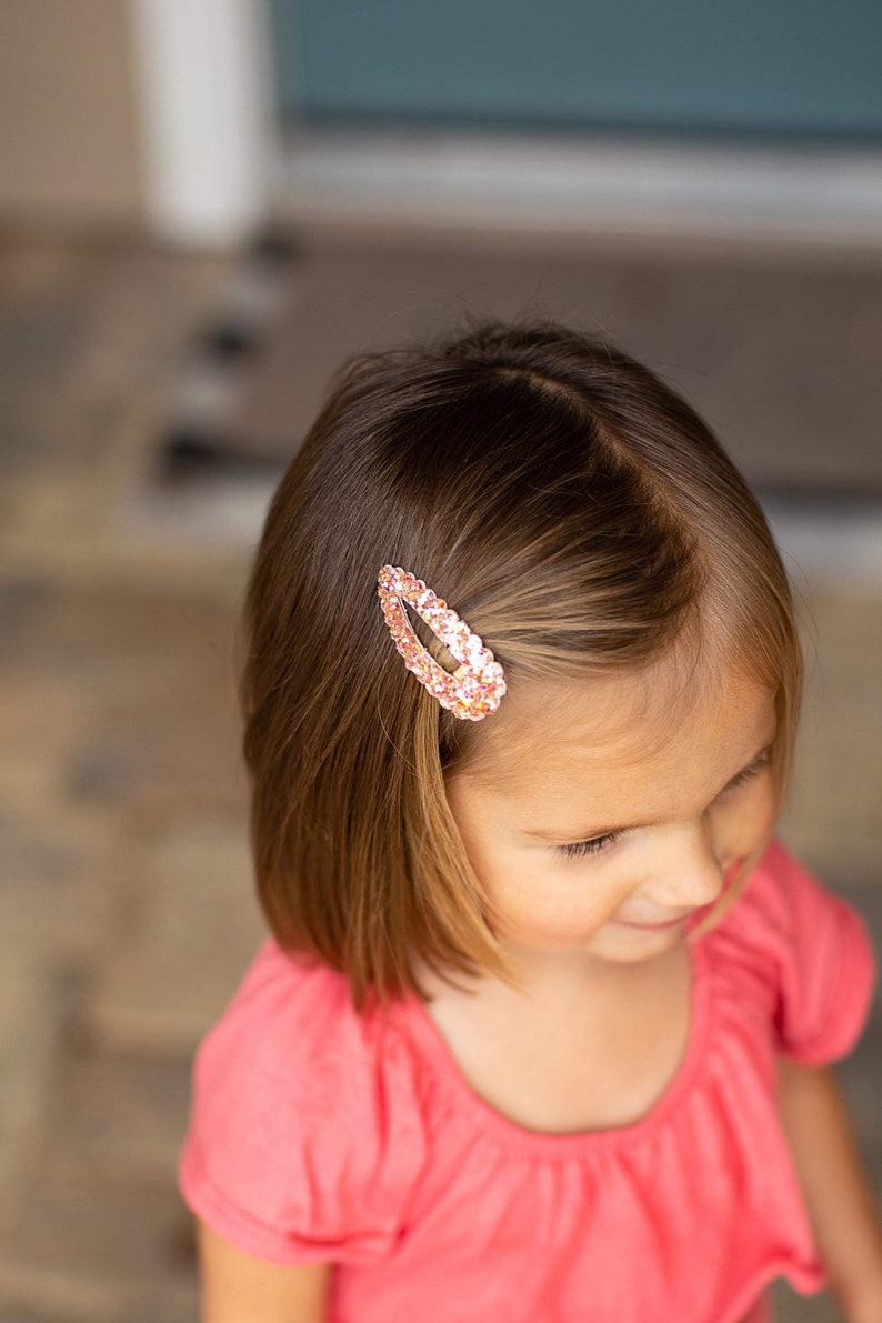 Set of TWO Plum and Rose Gold Glitter Snap Clips Purple Girls - Etsy