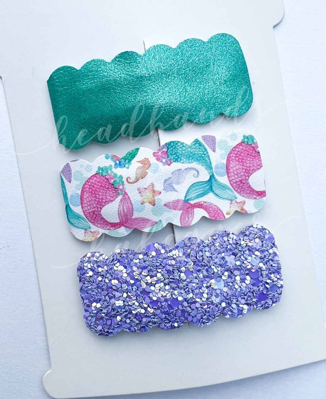 Set of THREE Purple and Teal Mermaid Snap Clips, Mermaid Tail Snap ...