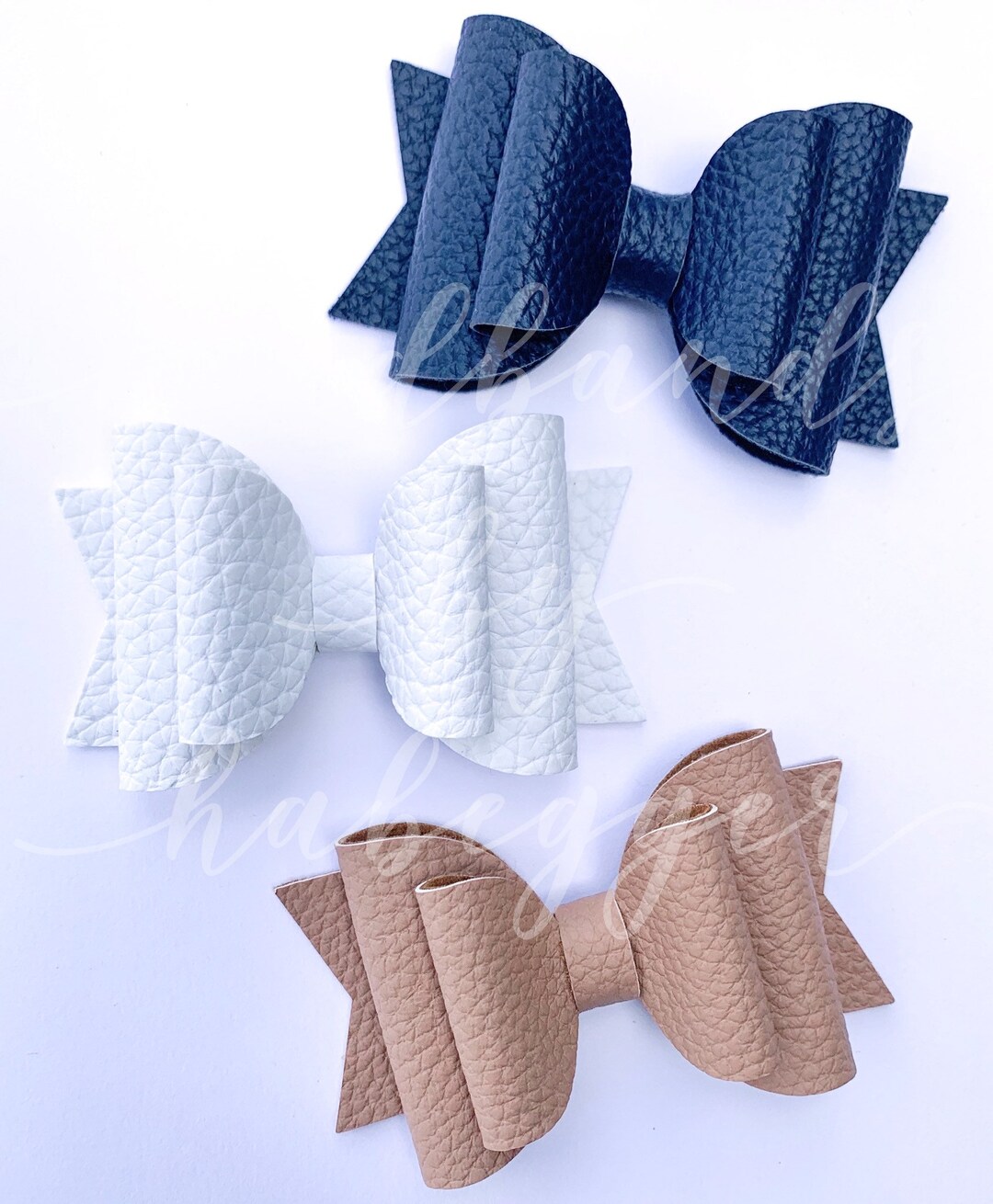 Set of Three School Uniform Hair Clips, Navy, White and Tan Back to ...