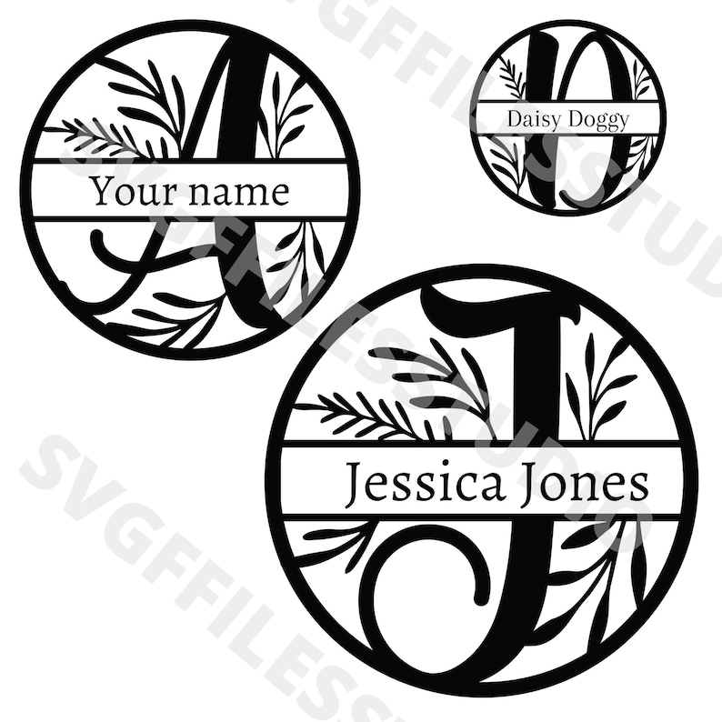 Monogram SVG, Split Monogram SVG, Alphabet SVG, Initial Svg, Last Name ...