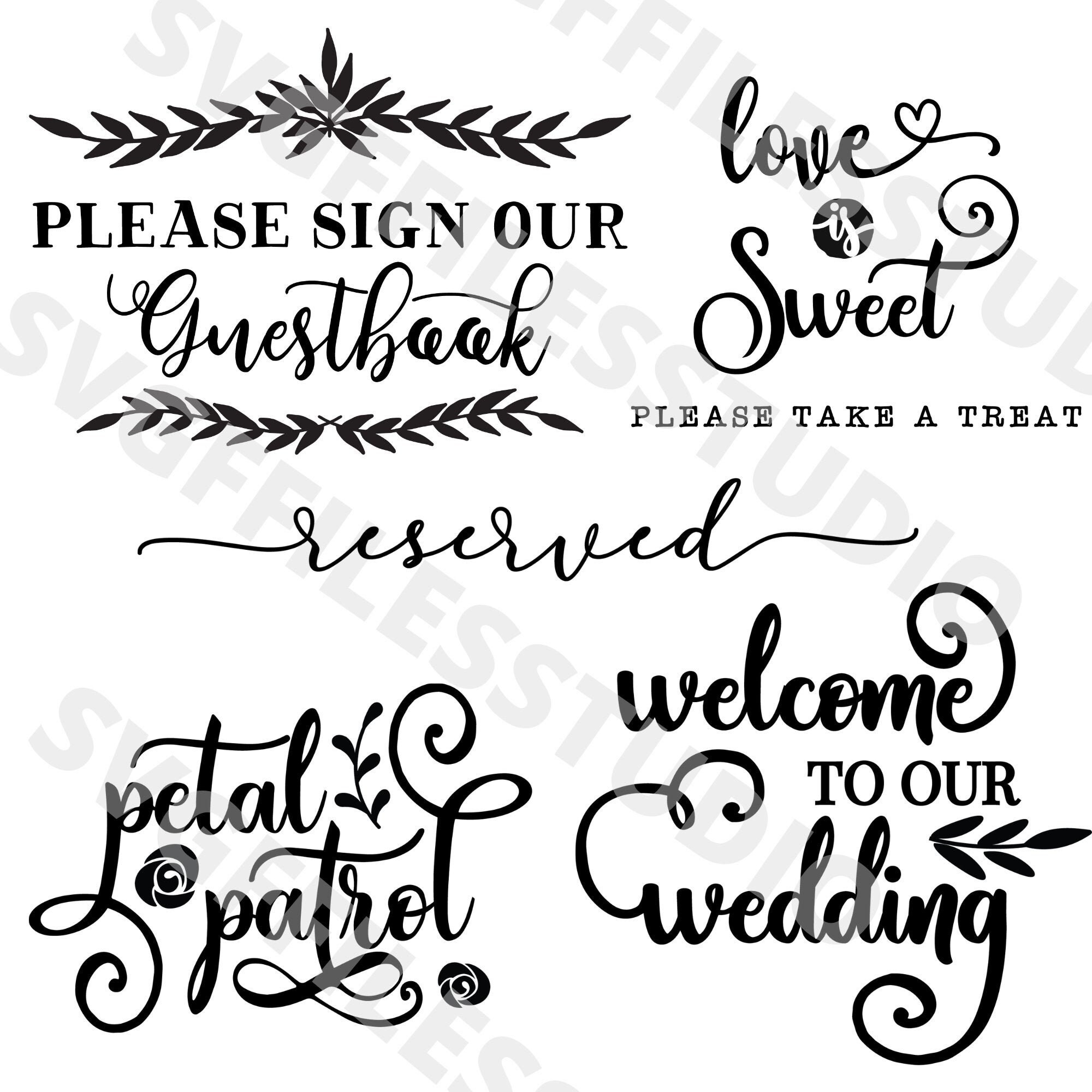 6 Beautiful Romantic Wedding Quote Bundle Welcome to Our - Etsy