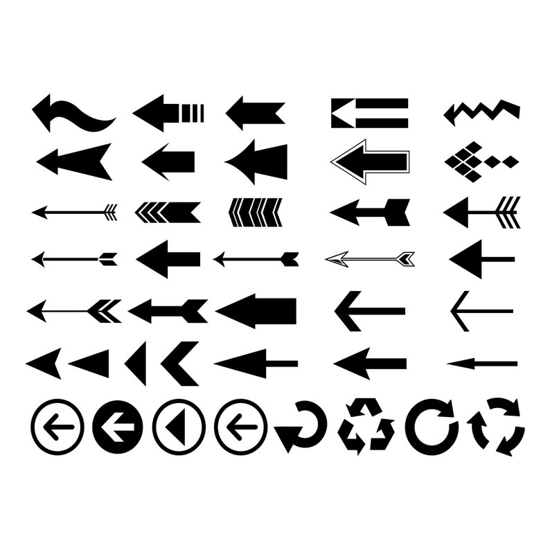 Pijlen SVG Clipart Vector Digitaal Bestandsgrafisch ontwerp - Etsy ...