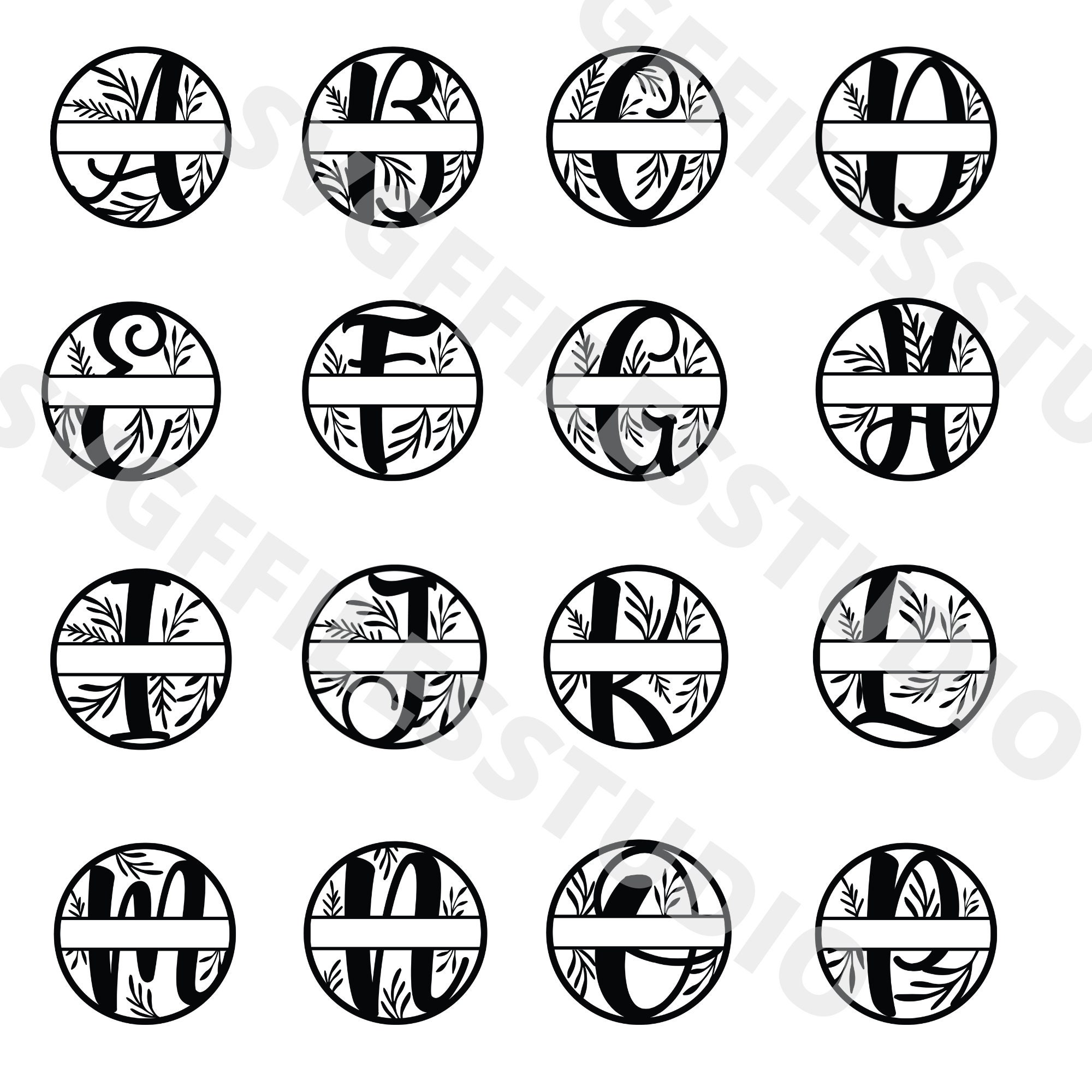 Monogram SVG, Split Monogram SVG, Alphabet SVG, Initial Svg, Last Name ...