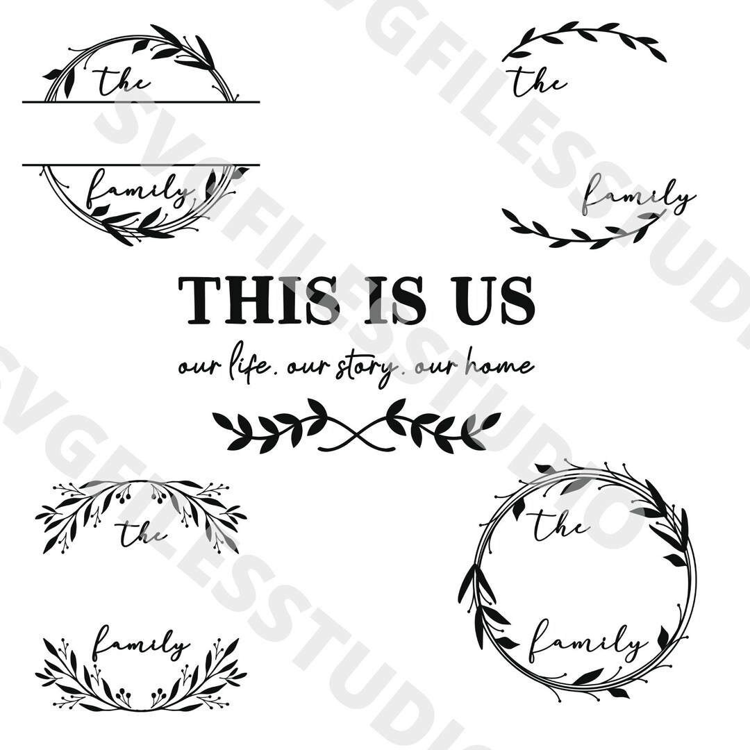 Family Monogram Bundle SVG Circle Monogram SVG Floral Monogram Cut File ...