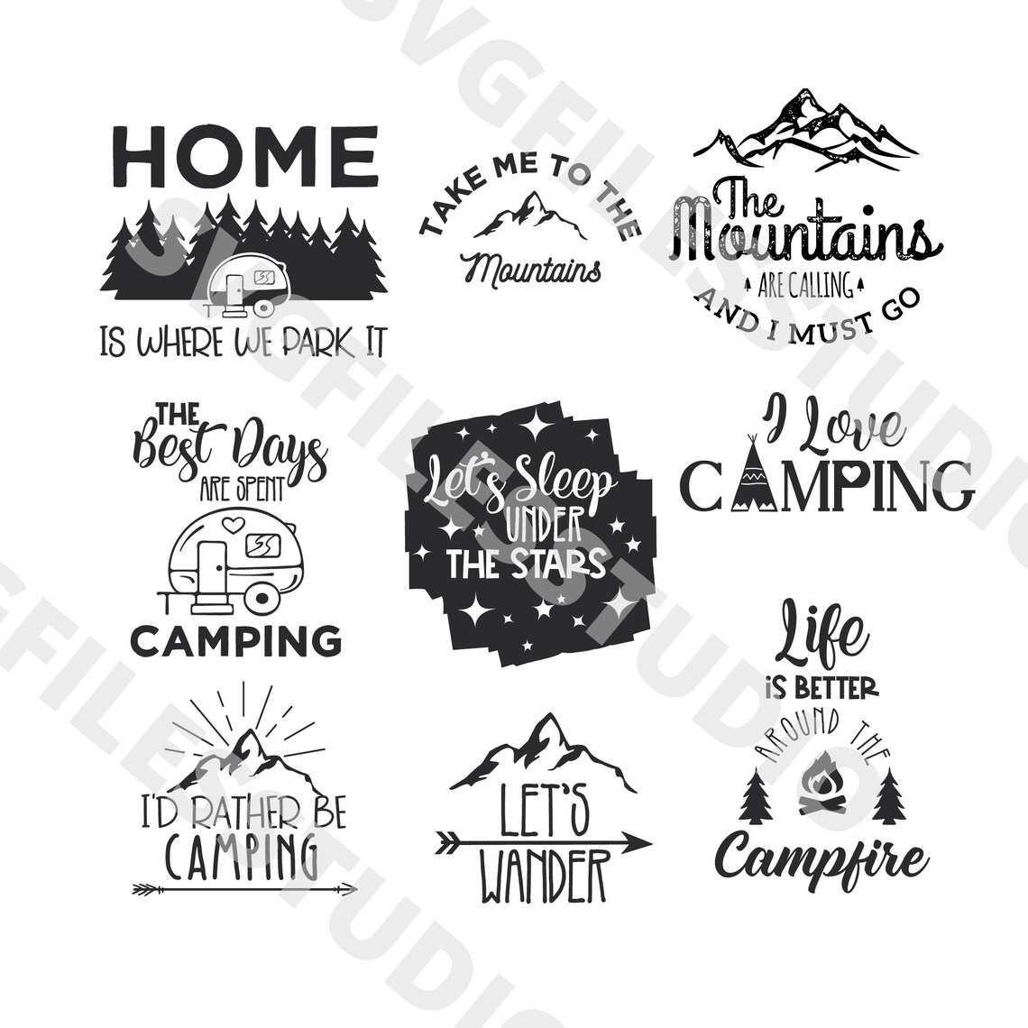 18 Unique Camping SVG Bundle - Etsy