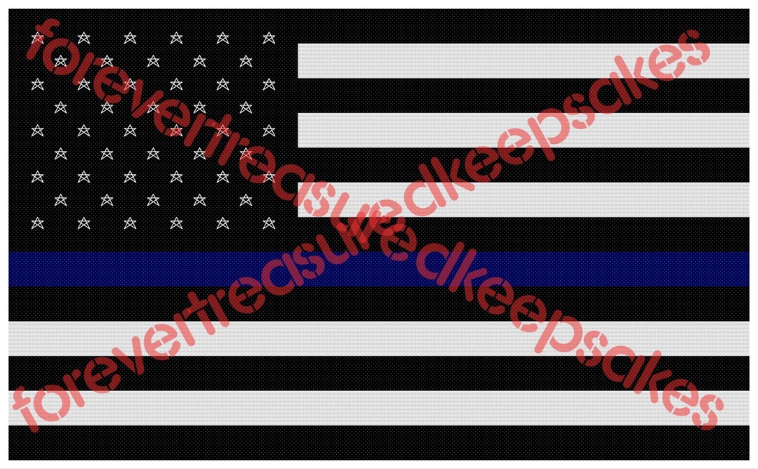 Thin Blue Line American Flag Cross Stitch Pattern PDF - Etsy