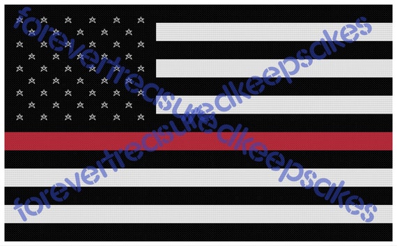 Thin Red Line American Flag Cross Stitch Pattern PDF - Etsy