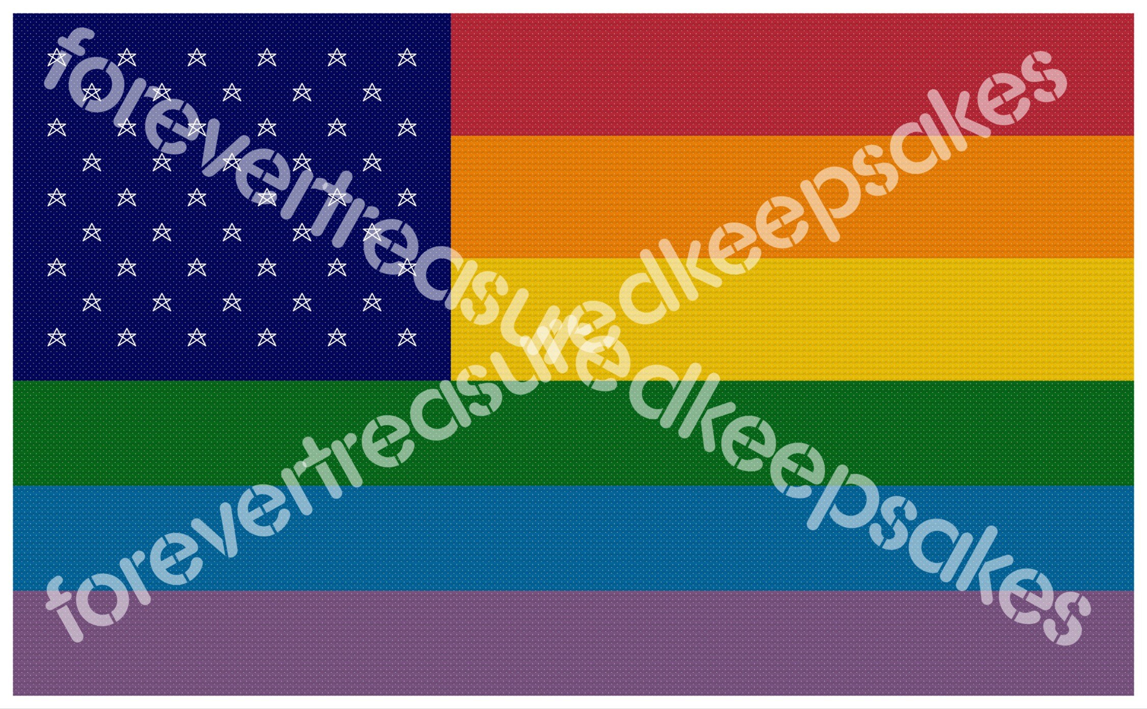 Rainbow Stripes American Flag Cross Stitch Pattern PDF - Etsy