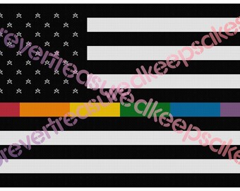 Thin Blue Line American Flag Cross Stitch Pattern PDF | Etsy