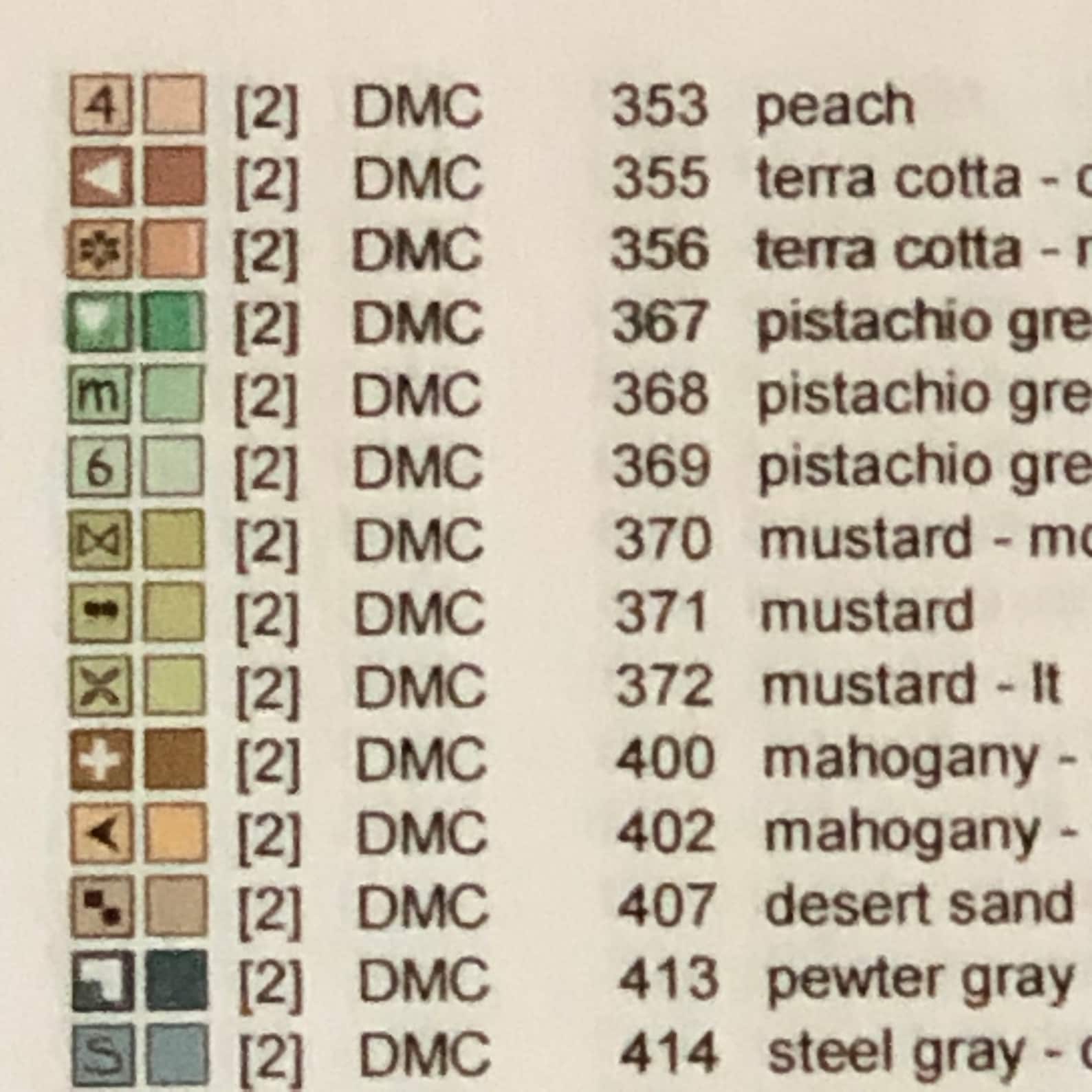 DMC Color Chart 505 Colors PDF Pattern Only - Etsy