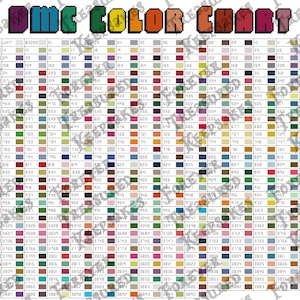 DMC Color Chart 505 Colors PDF Pattern Only - Etsy