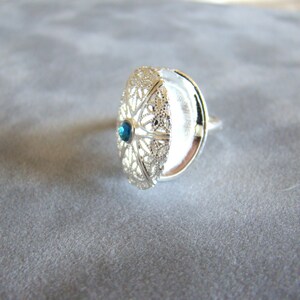 Birthstone Silver Essential Oil Diffuser Ring, Birthstone Customized ...