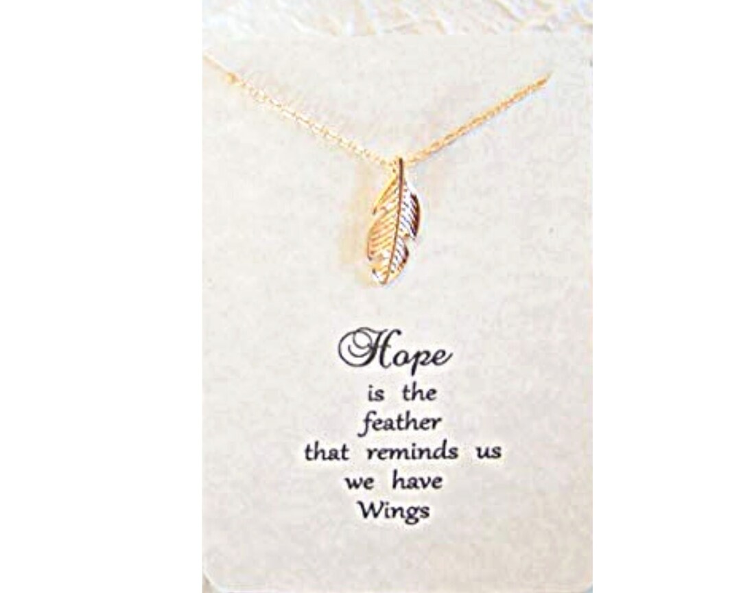 Hope is the Feather That Reminds Us We Have Wings, Dainty Pendant ...