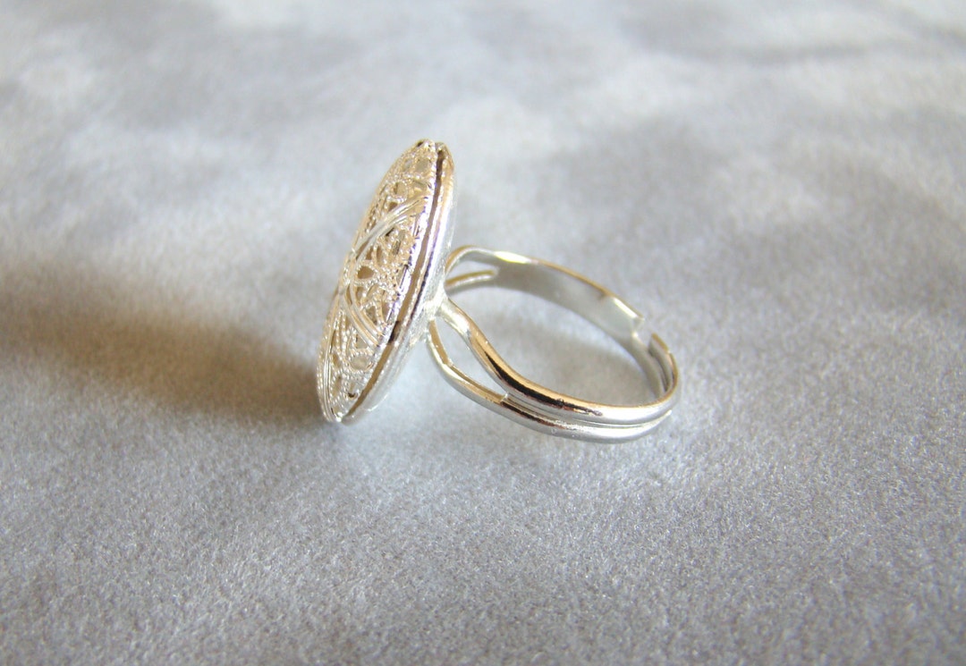 Plain and Simple Silver Essential Oil Diffuser Ring, Aromatherapy Ring ...