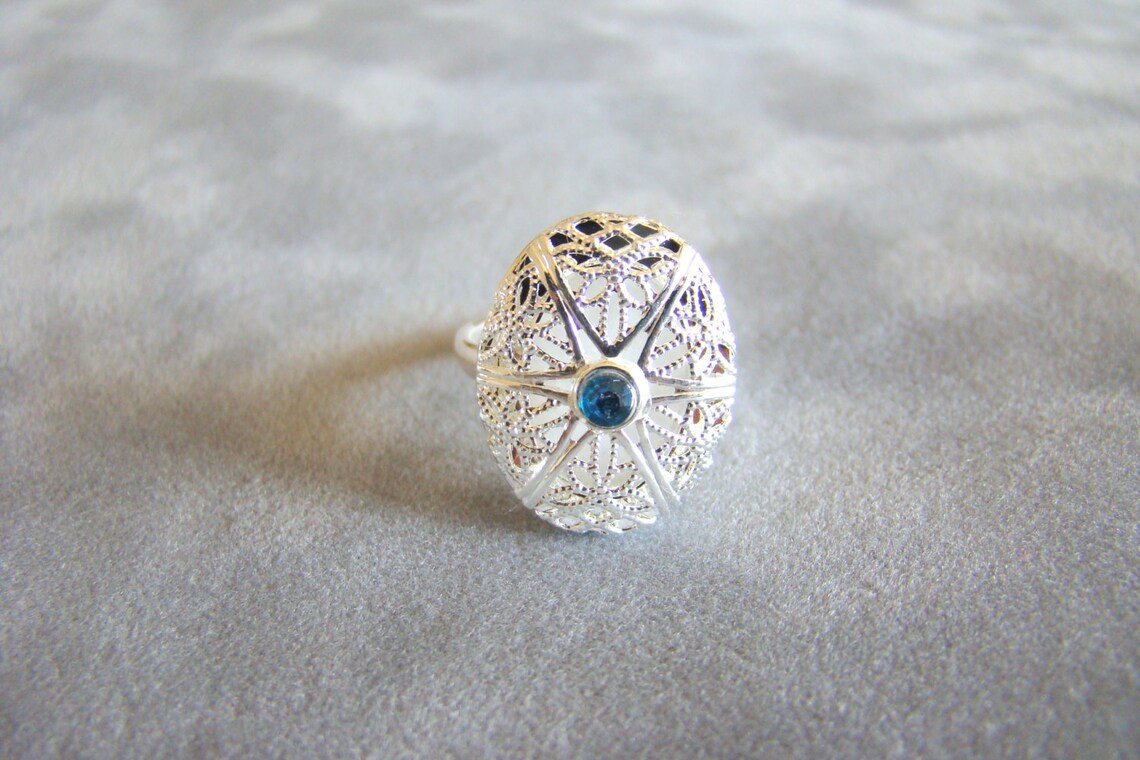 Birthstone Silver Essential Oil Diffuser Ring Birthstone - Etsy