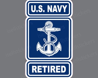 Us Navy Retired Decal - Etsy