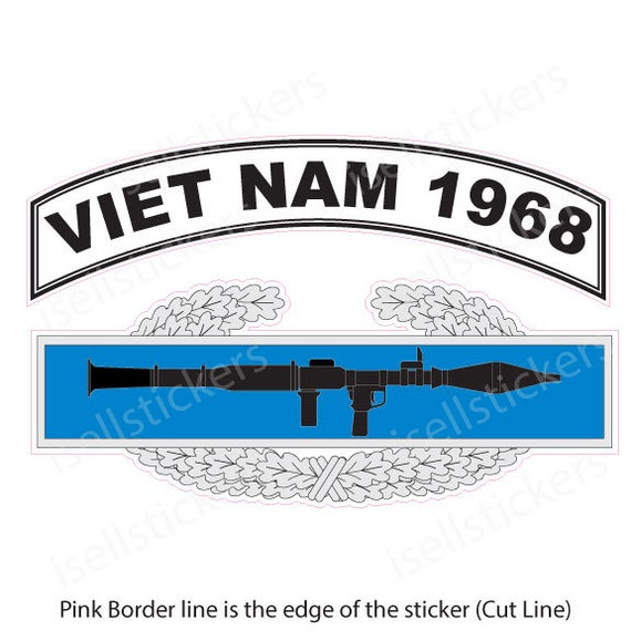 AR-2216 Army Vietnam 1968 Combat Infantry RPG Badge Bumper Sticker ...