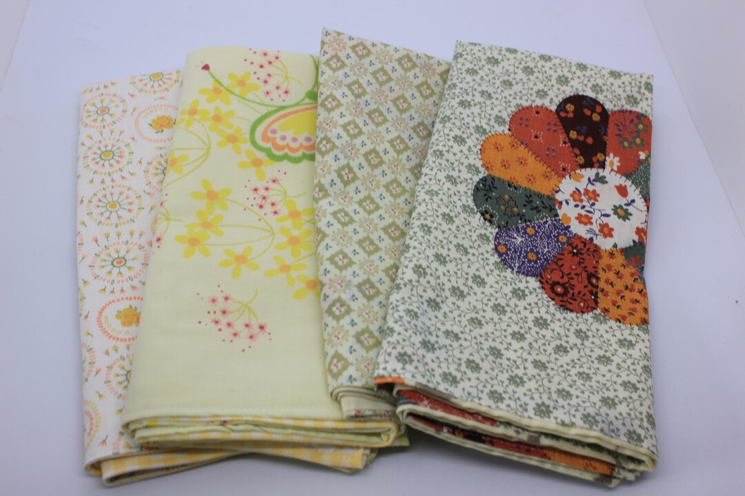 4 Cloth Dinner Napkins/eclectic Mismatched/vintage Anthropology ...