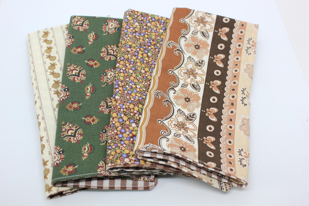 4 Cloth Dinner Napkins/eclectic Mismatched/vintage Anthropology ...