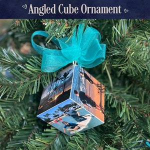 Personalized ANGLED Cube Ornament Keepsake Gift Family | Etsy