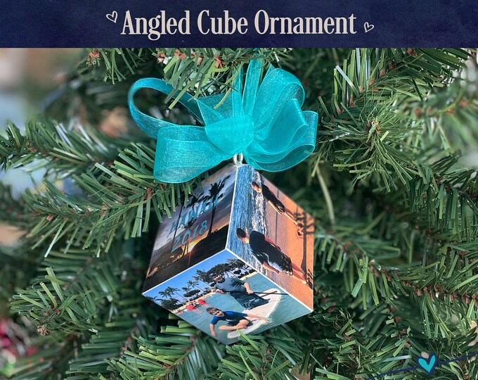 2 Custom Photo Cube Ornament - Etsy