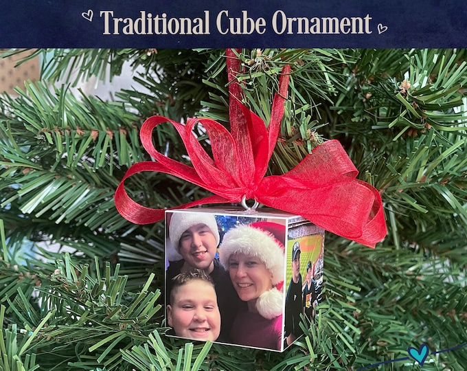 Personalized Cube Ornament Keepsake Gift Family, Friends, Coworkers ...