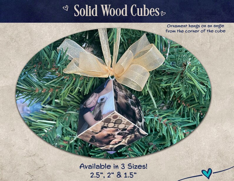 Personalized ANGLED Cube Ornament Keepsake Gift Family - Etsy