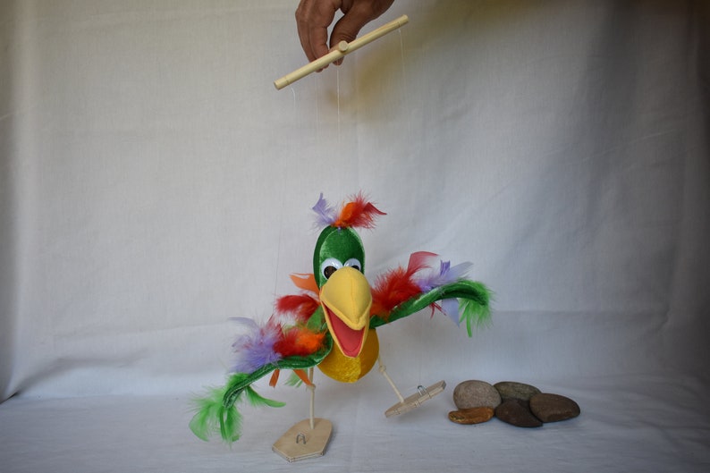 Parrot Marionette Puppet on Three Strings, Marionette Puppet Toy ...